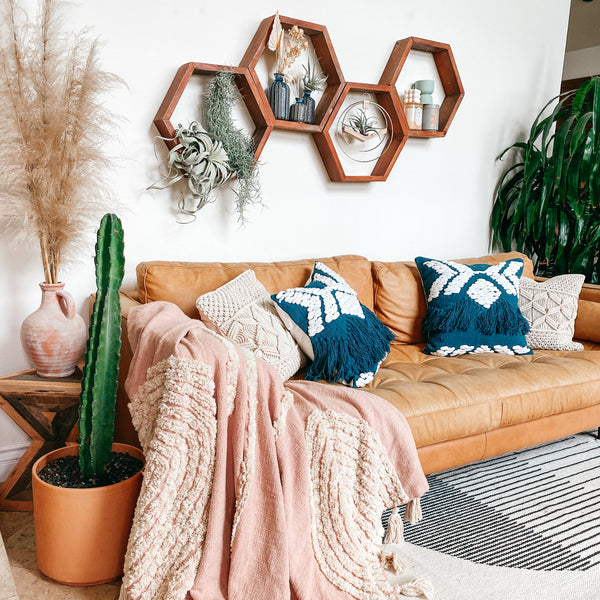 ARLO BLUE | Woven Pillow Cover | Rebel Villa